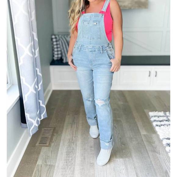 Judy Blue | Jeans | New Judy Blue Straight Overalls In Blue | Poshmark